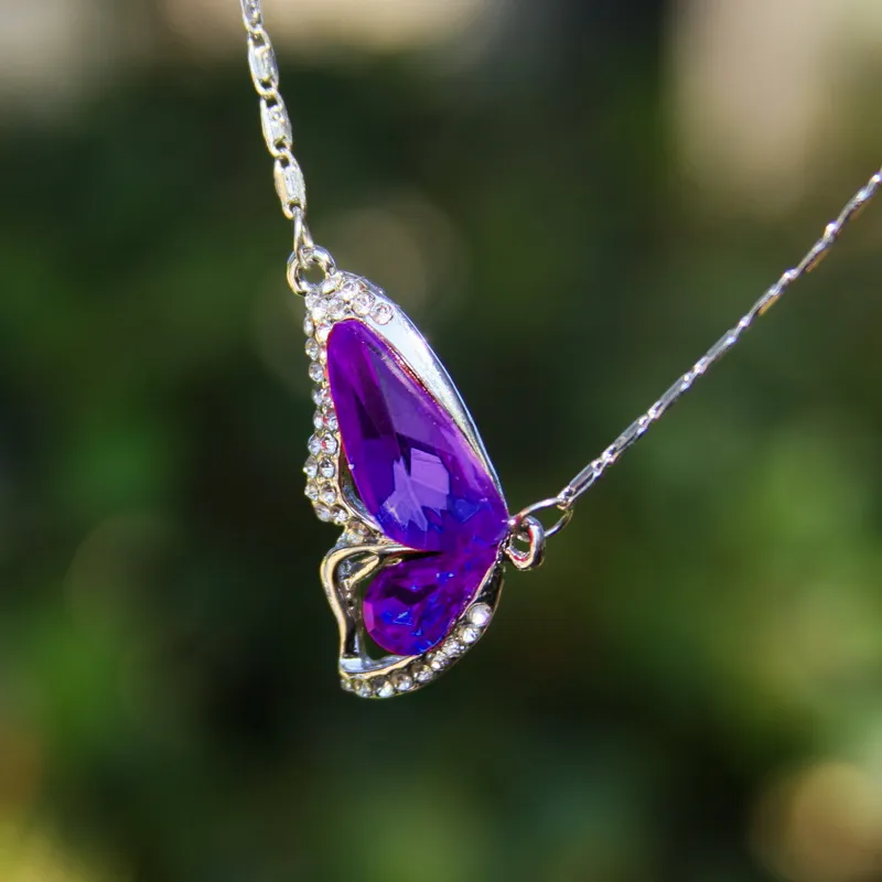 Purple butterfly necklaces - A touch of magic from Butterfly-Wonderland ...