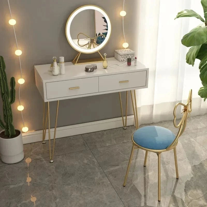 Gold butterfly stool with blue velvet - luxury confort – Butterfly ...